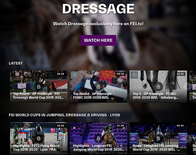 FEI.TV Available Free of Charge while Live Sport is on Hold